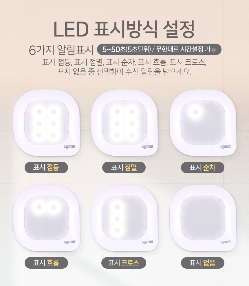 씨스콜 LED수신기 SR-301L, LED/음성안내 1인/여성 장애인 차임벨 초인등 - 무선호출벨 1위 씨스콜 공식몰, 씨스콜샵